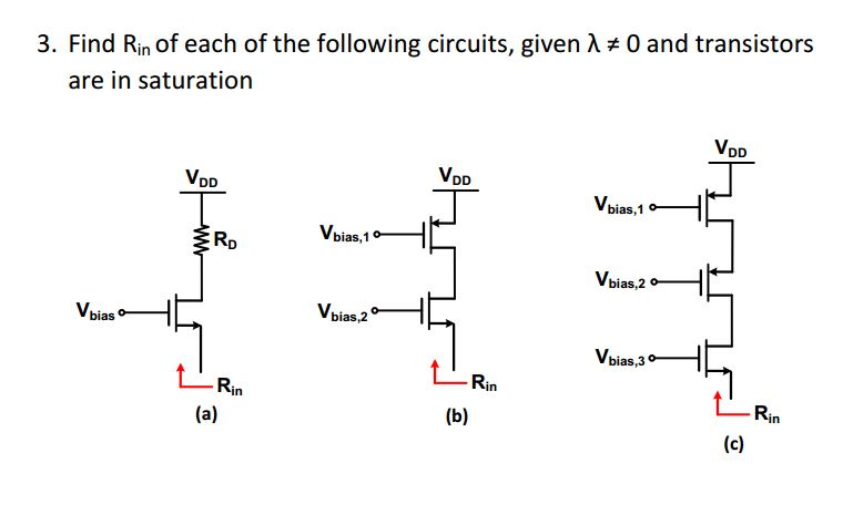 3. Find Rin of each of the following circuits, given | Chegg.com