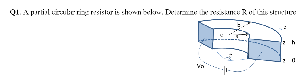 Solved A partial circular ring resistor is shown below. | Chegg.com