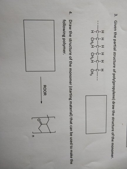 Solved 3. Given the partial structure of poly(propylene) | Chegg.com