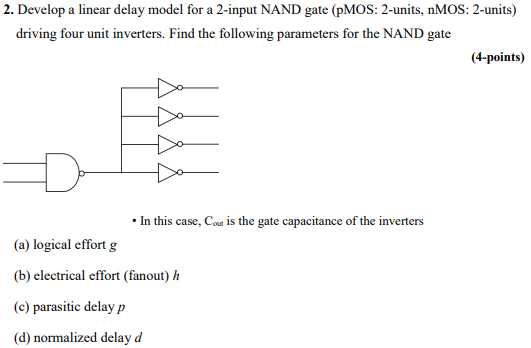 Solved 2 Develop A Linear Delay Model For A 2 Input Nand 