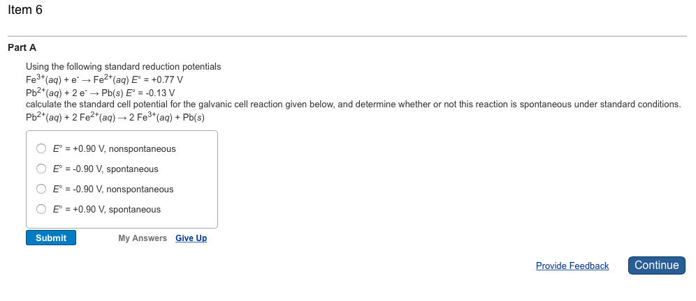 Solved Using the following standard reduction potentials | Chegg.com