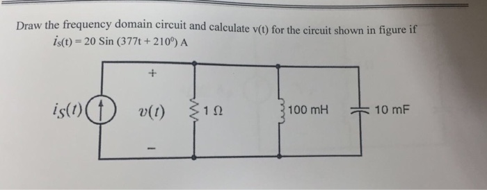 Solved Draw the frequency domain circuit and calculate v(t) | Chegg.com