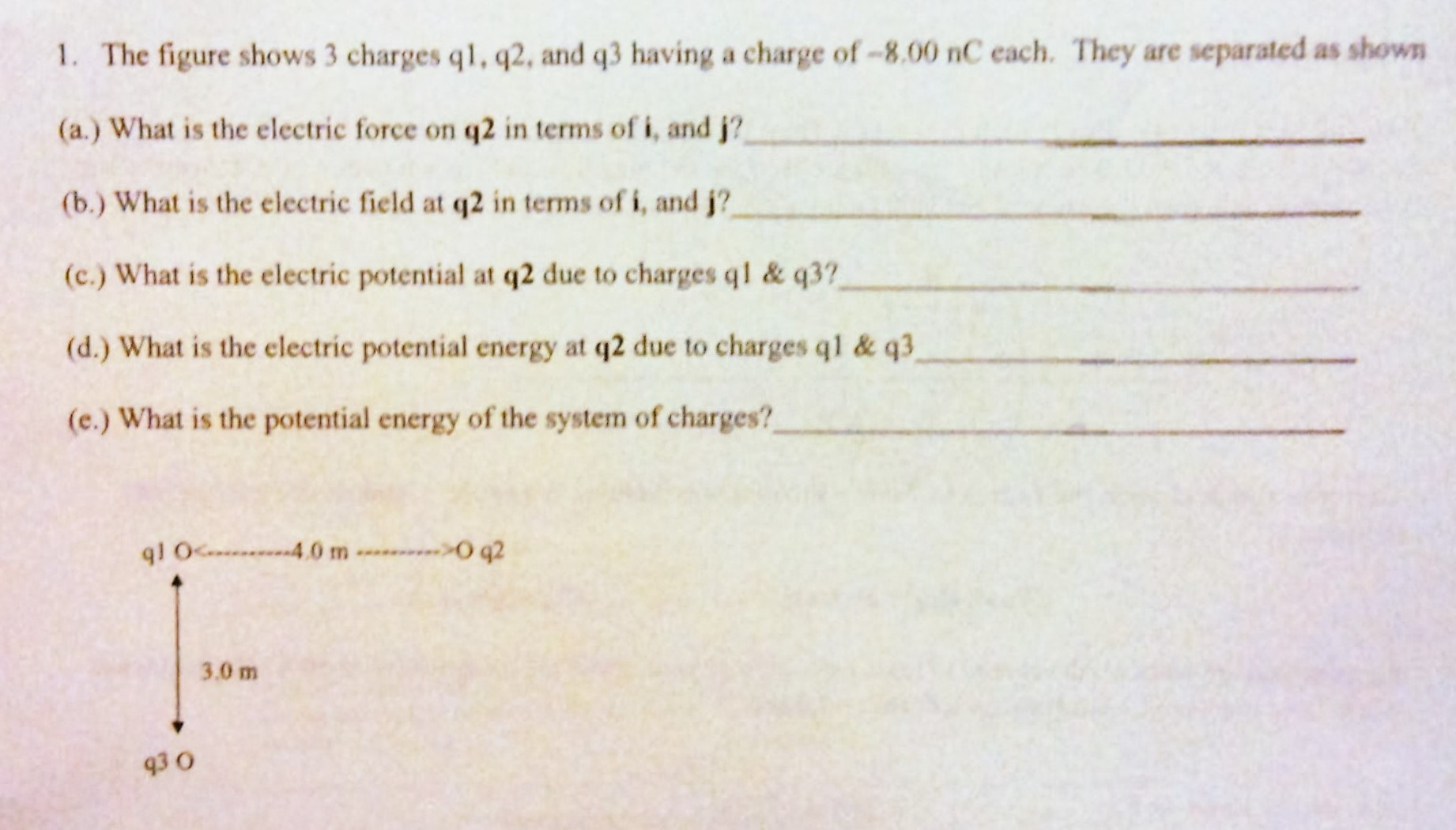 Solved The Figure Shows 3 Charges Q1 Q2 And Q3 Having A Ea3