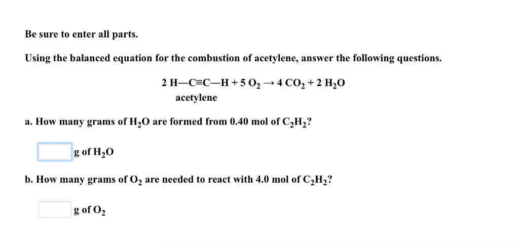 Solved Be sure to enter all parts Using the balanced | Chegg.com