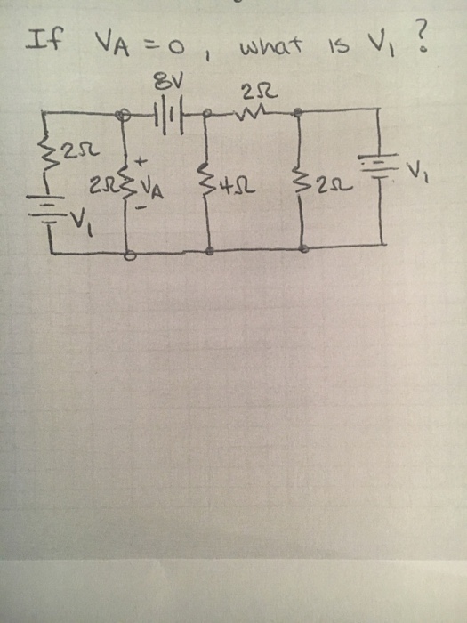 Solved If V_A = 0, what is V_1? | Chegg.com