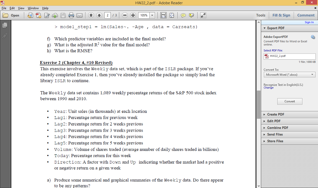 Solved HW22 2.pdf Adobe Reader File Edit View Window Help | Chegg.com
