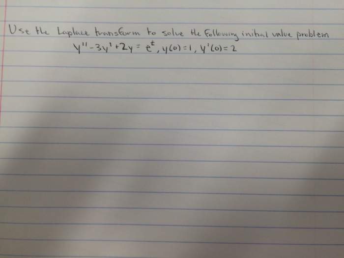 Solved Use the Laplace transform to solve the following | Chegg.com