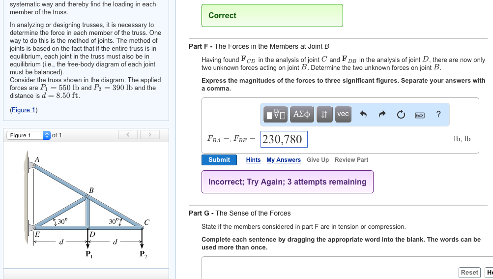 Solved Having found FCD in the analysis of joint C and FDB | Chegg.com