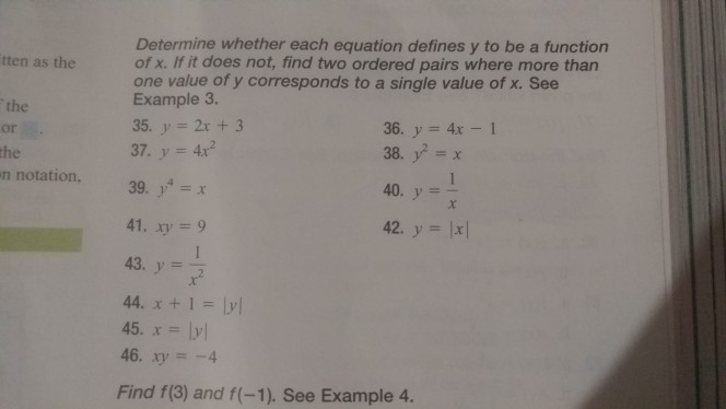 Solved Determine whether each equation defines y to be a | Chegg.com