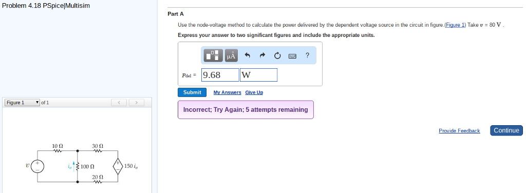 Solved Part A Use the node-voltage method to calculate the | Chegg.com