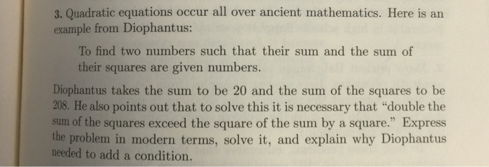 Solved Quadratic equations occur all over ancient | Chegg.com