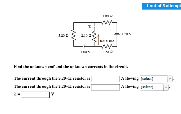 Solved Find the unknown emf and the unknown currents in the | Chegg.com