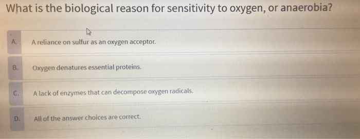 Solved What is the biological reason for sensitivity to | Chegg.com