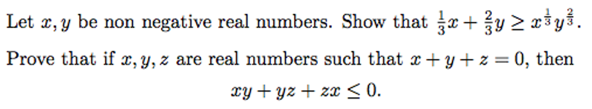 Solved Let X, Y Be Non Negative Real Numbers. Show That 1 3x 