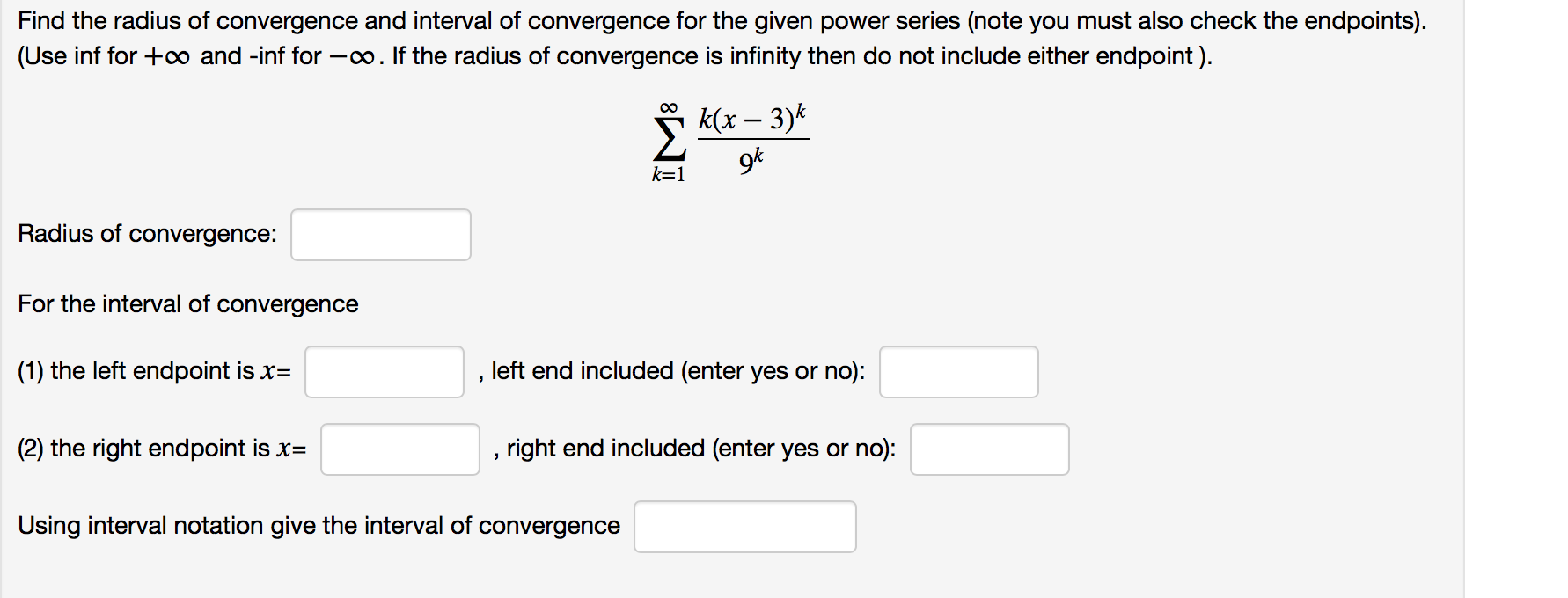 Solved Find the radius of convergence and interval of | Chegg.com