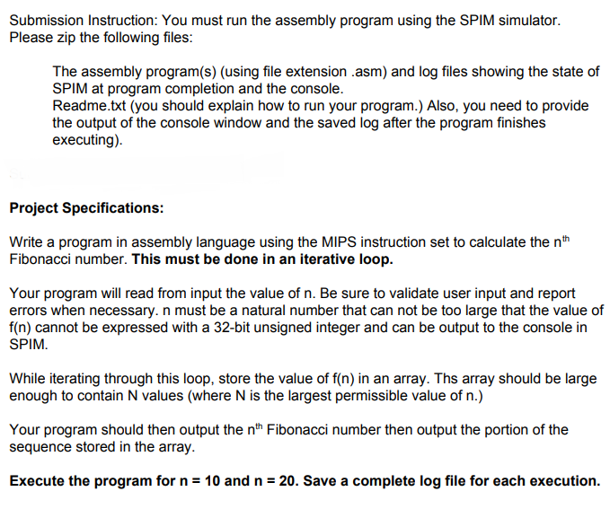 Solved Submission Instruction: You must run the assembly | Chegg.com