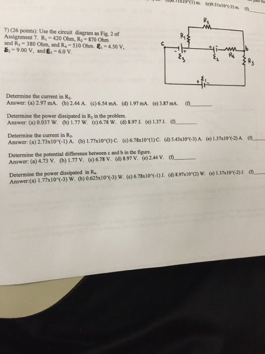 Solved Use the circuit diagram as Fig of Assignment 7. R_1 | Chegg.com
