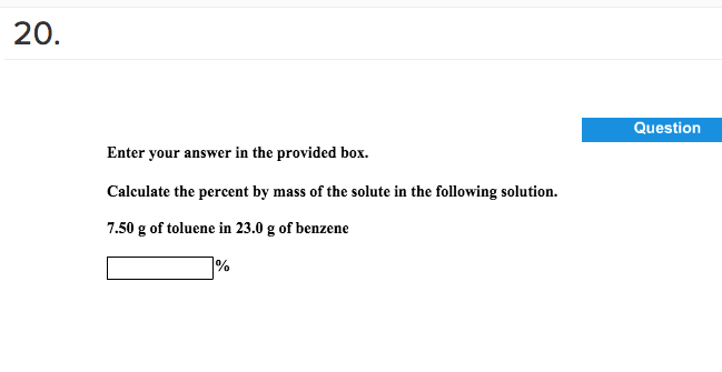 Solved Calculate the percent by mass of the solute in the | Chegg.com