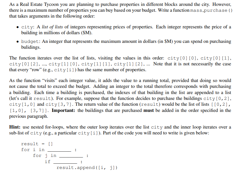 Solved As a Real Estate Tycoon you are planning to purchase | Chegg.com