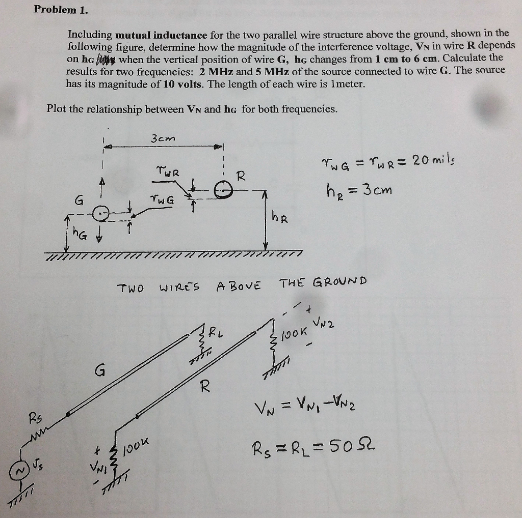 Problem 1. Including mutual inductance for the two | Chegg.com