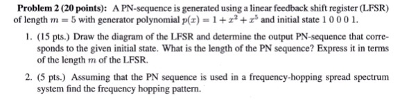 Solved A PN-sequence is generated using a linear feedback | Chegg.com