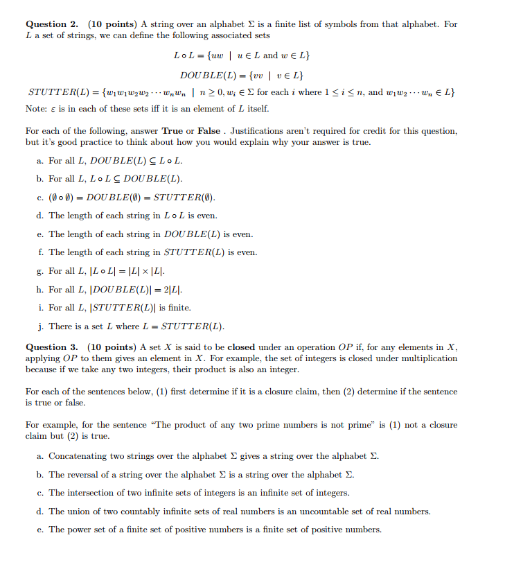 Solved A string over an alphabet ? is a finite list of | Chegg.com