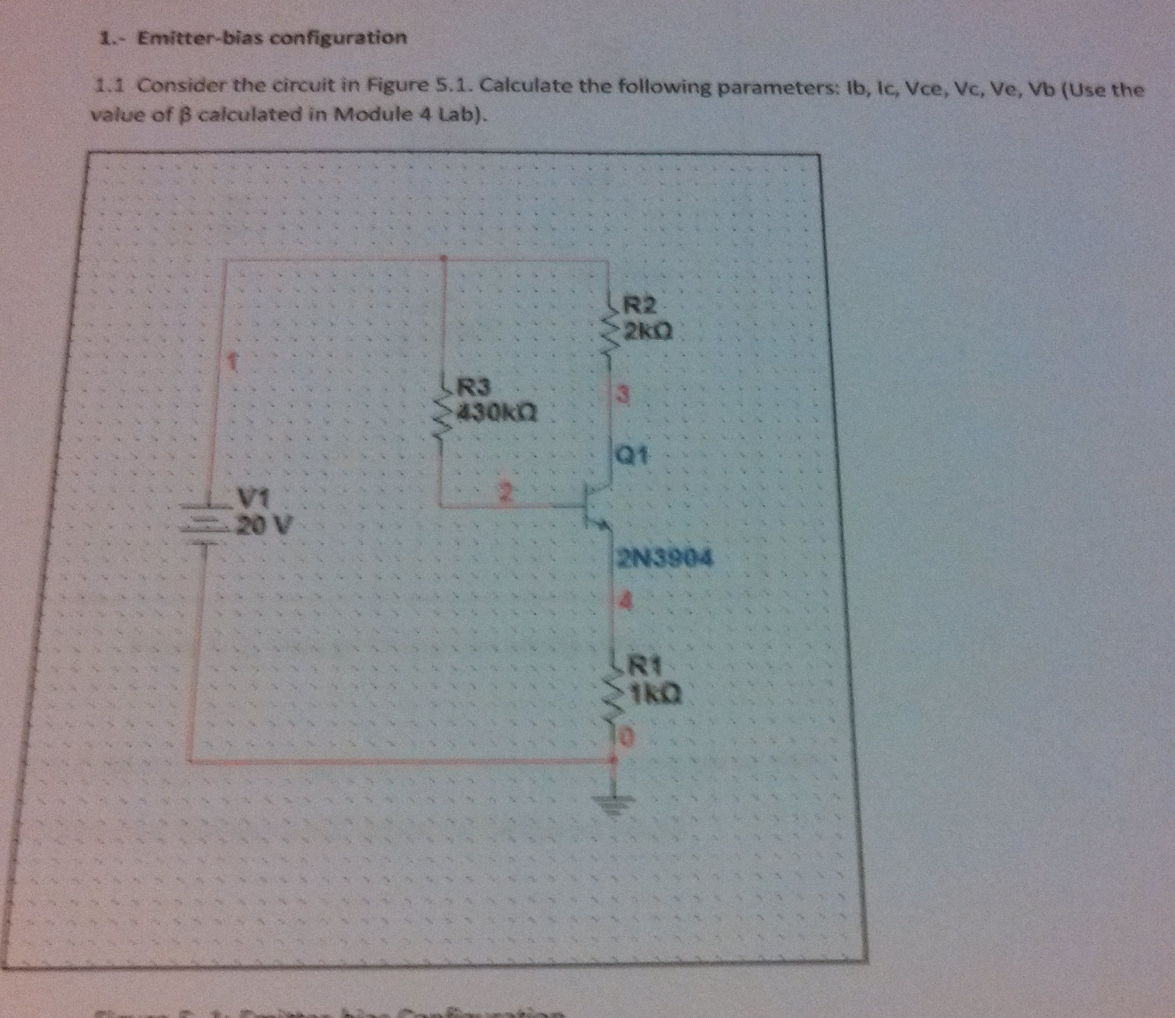 Solved Emitter-bias configuration Consider the circuit in | Chegg.com
