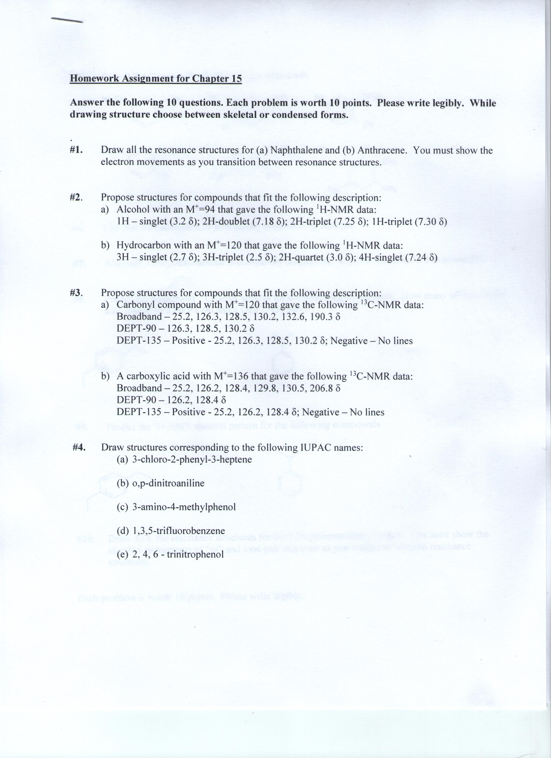 Draw all the resonance structures for Naphthalene | Chegg.com