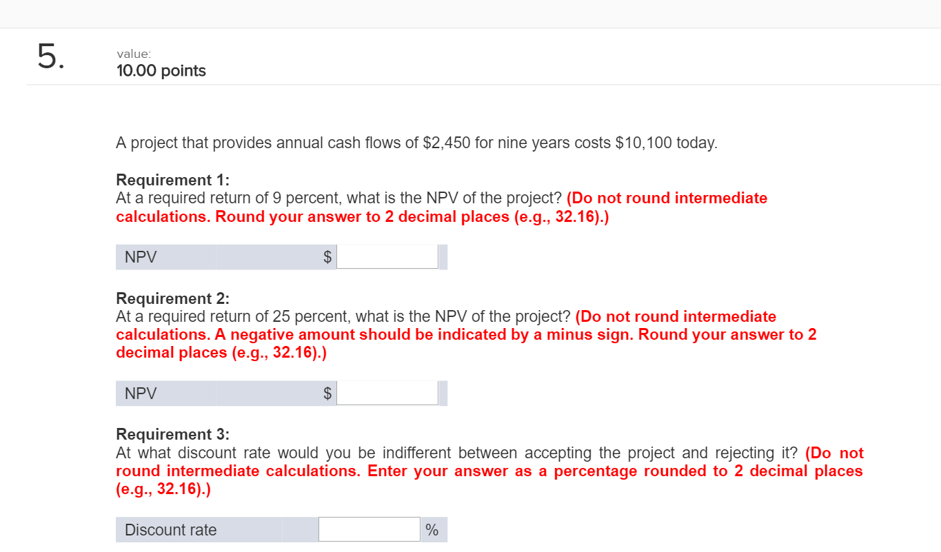 Solved A Project That Provides Annual Cash Flows Of 2 450 Chegg