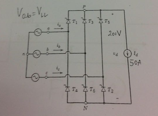 Solved 2. A three-phase full bridge converter connected to a | Chegg.com