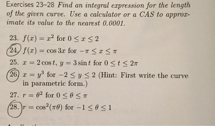 Solved Find an integral expression for the length of the | Chegg.com
