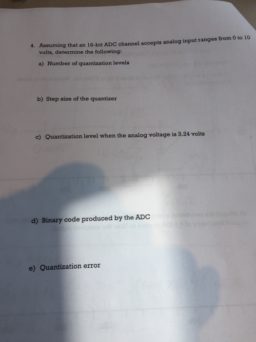 Solved Assuming that an 16-bit ADC channel accepts analog | Chegg.com