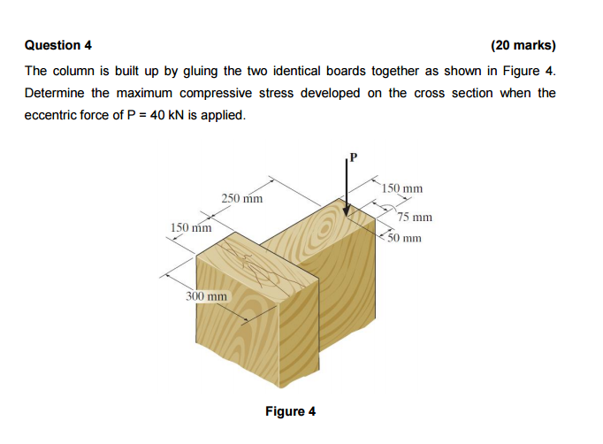 Solved The column is built up by gluing the two identical | Chegg.com