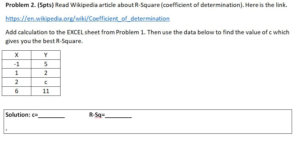 Solved Problem 1. (5pts)The data are given in table below. | Chegg.com