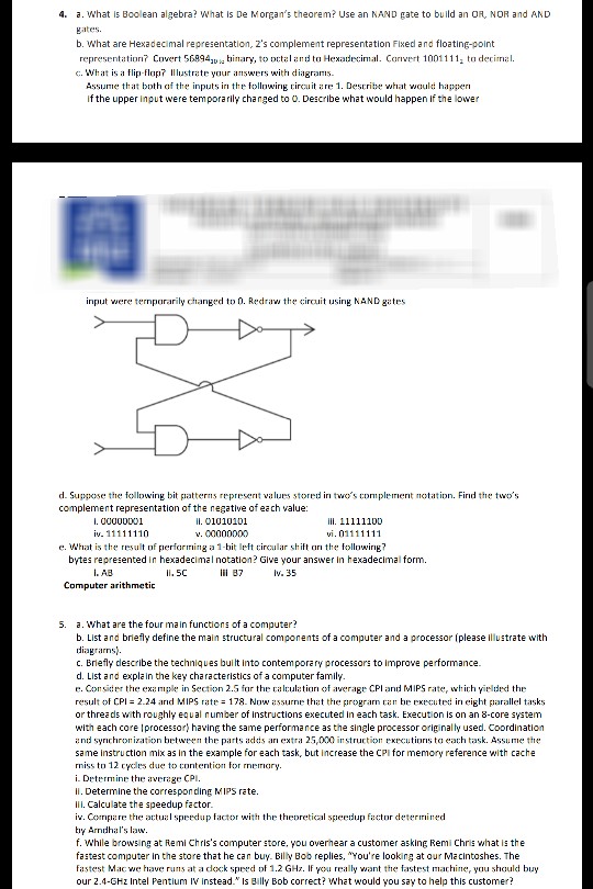 Solved 4 A What Is Boolean Algebra What Is De Morgan s Chegg