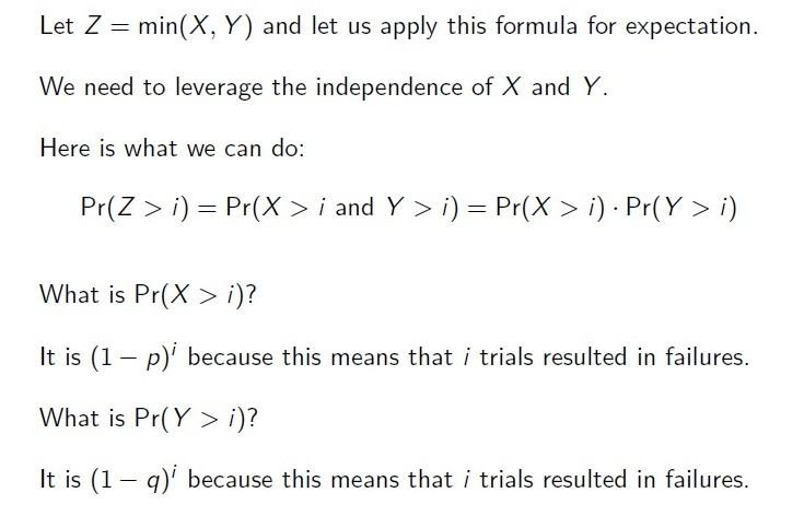 Solved Let X and Y be two independent geometric random | Chegg.com