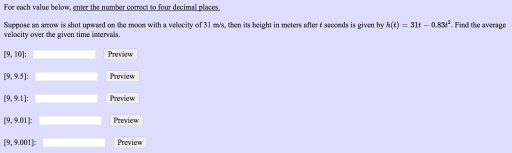 Solved For each value below, enter the number correct to | Chegg.com