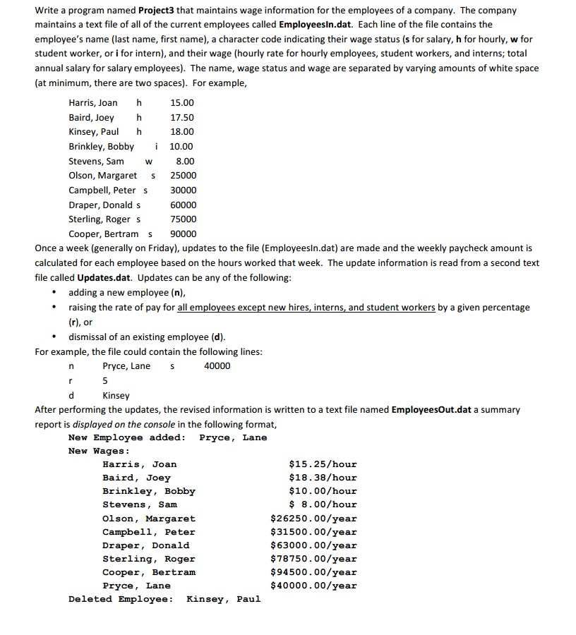Solved For this project, you will be using polymorphism to | Chegg.com