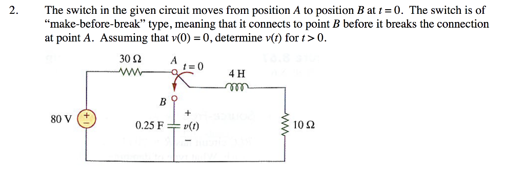 Solved The switch in the given circuit moves from position A | Chegg.com