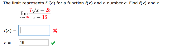 Solved The limit represents f '(c) for a function f(x) and a | Chegg.com