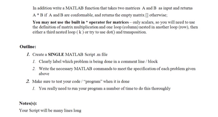 Solved In addition write a MATLAB function that takes two | Chegg.com