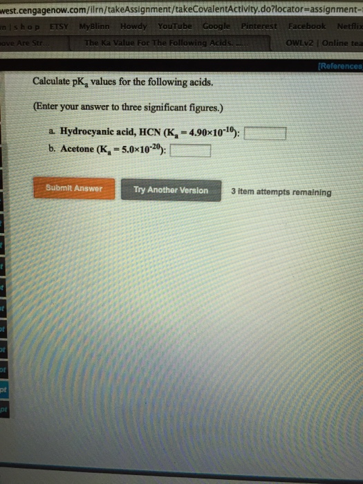 Solved Calculate pK_a values for the following acids. | Chegg.com