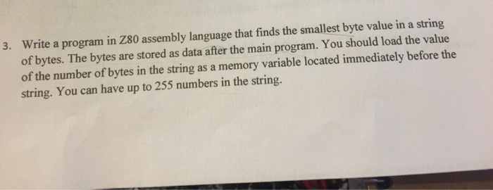 Solved 3. Write a program in Z80 assembly language that | Chegg.com