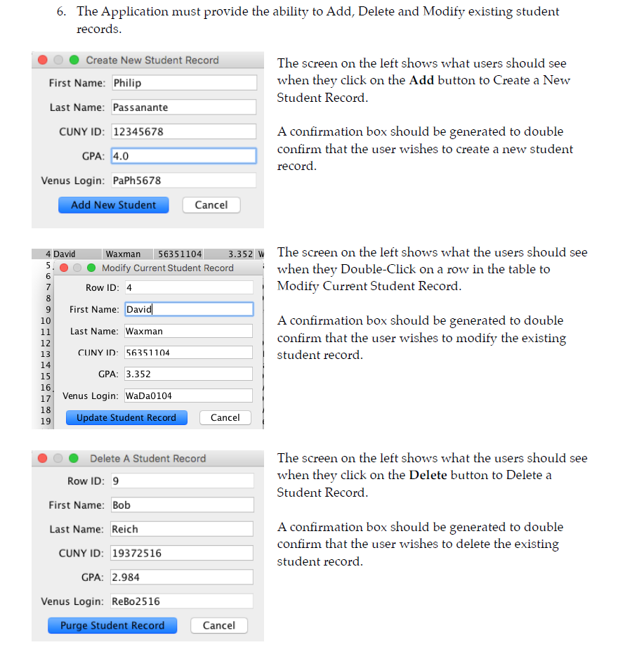 Solved Screenshot of the Student Management System | Chegg.com