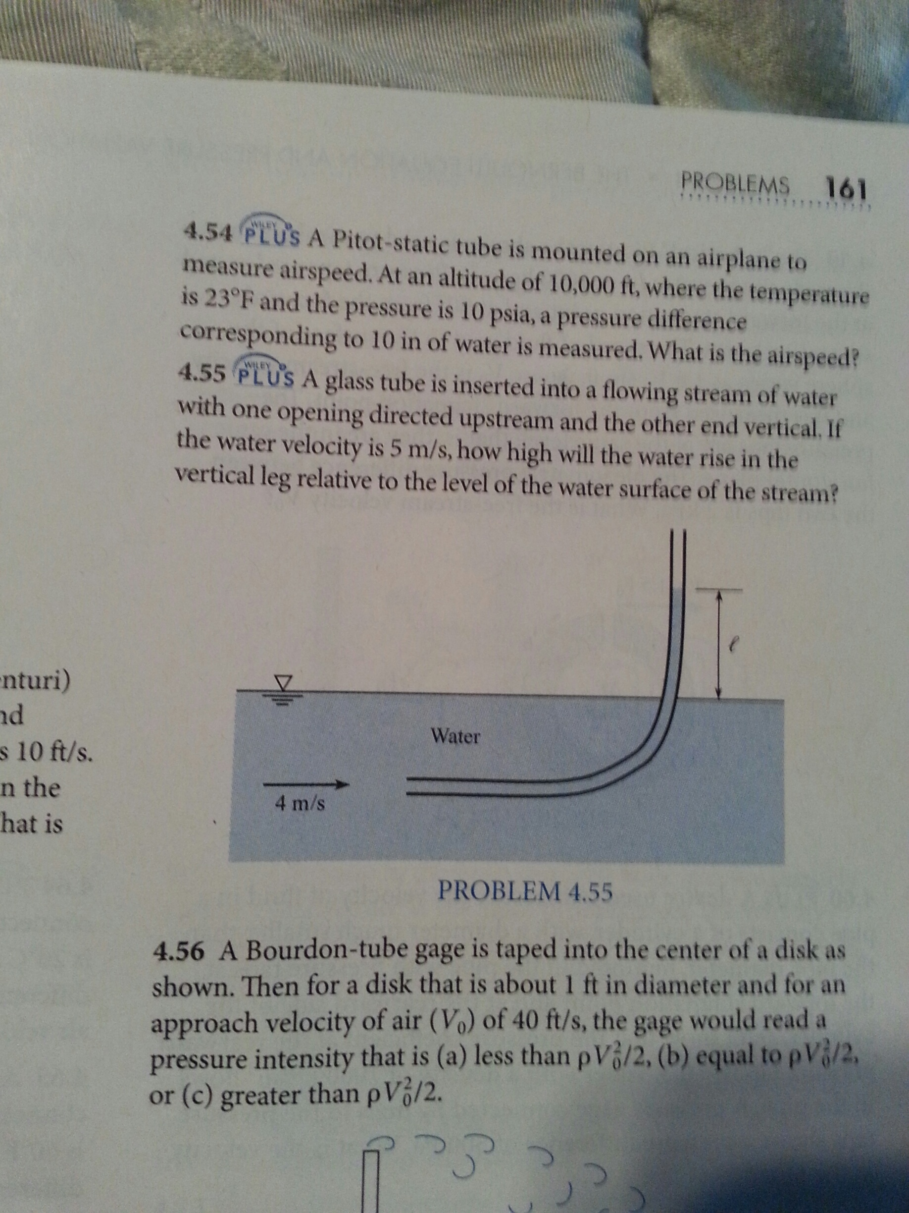 Solved A glass tube is inserted into a flowing stream of | Chegg.com