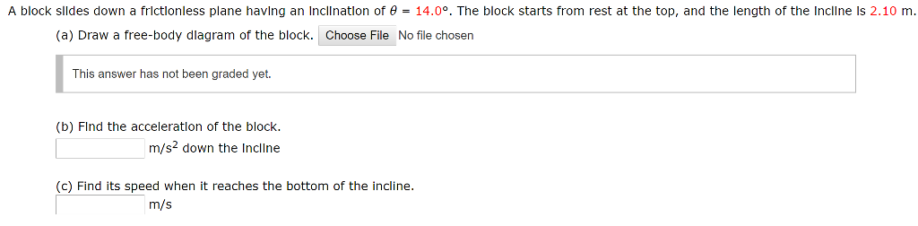 Solved A block slides down a frictionless plane having an | Chegg.com