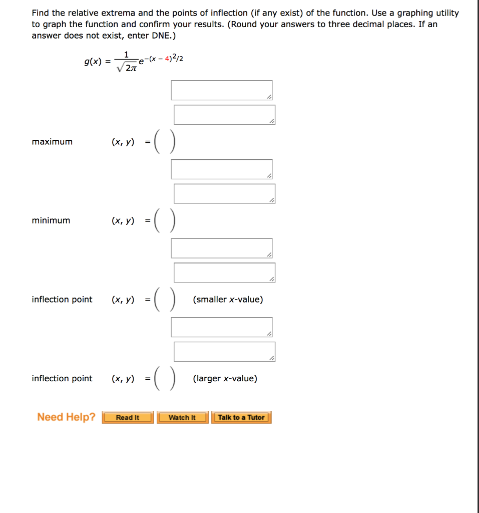 Solved Find The Relative Extrema And The Points Of