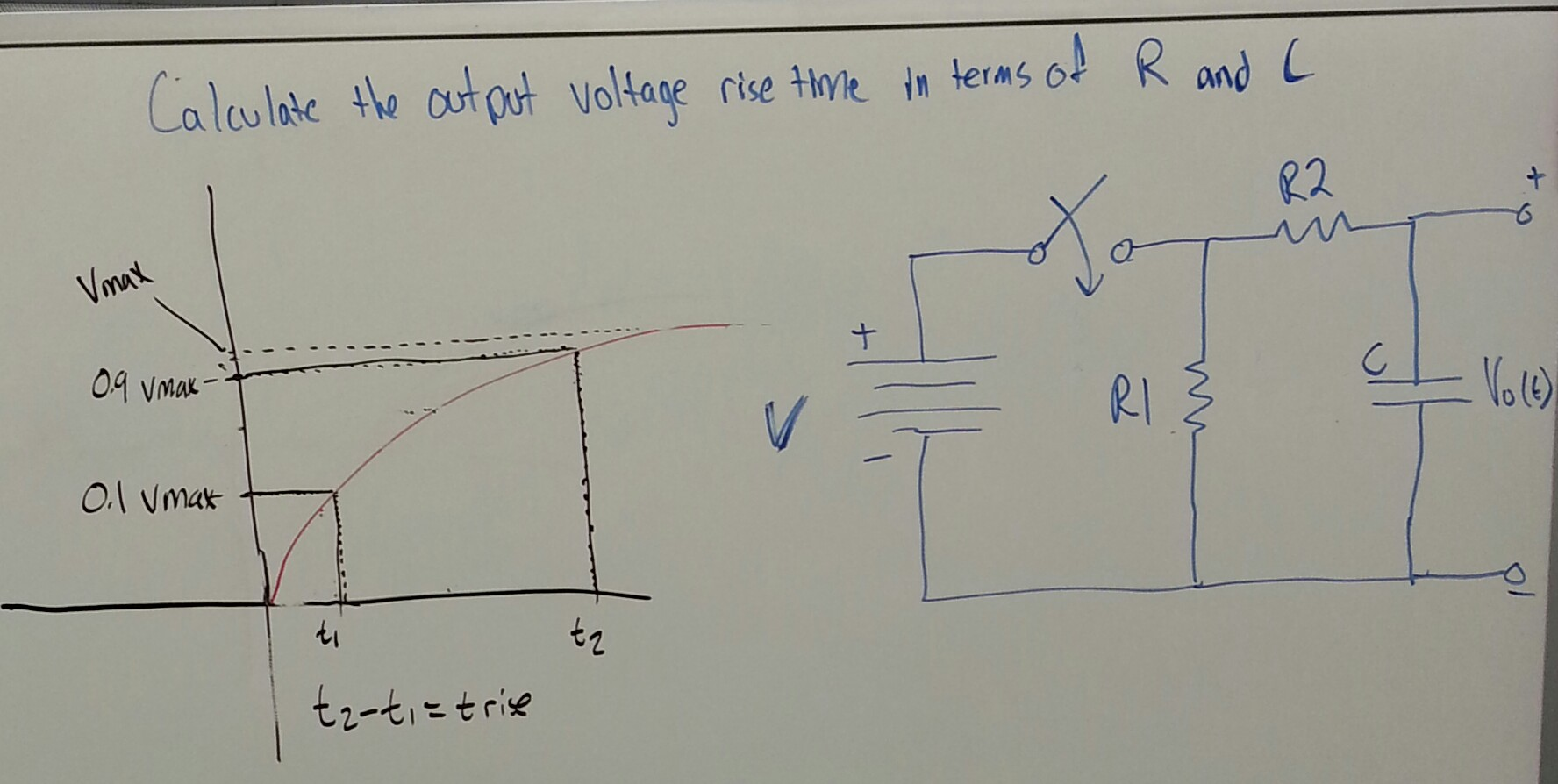 Solved Calculate the output voltage rise time in terms of R | Chegg.com