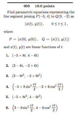 Solved Find parametric equations representing the line | Chegg.com
