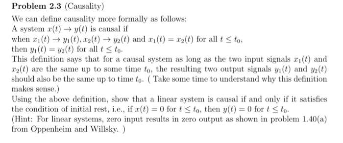 Solved (Signals and systems) Show that a linear system is | Chegg.com